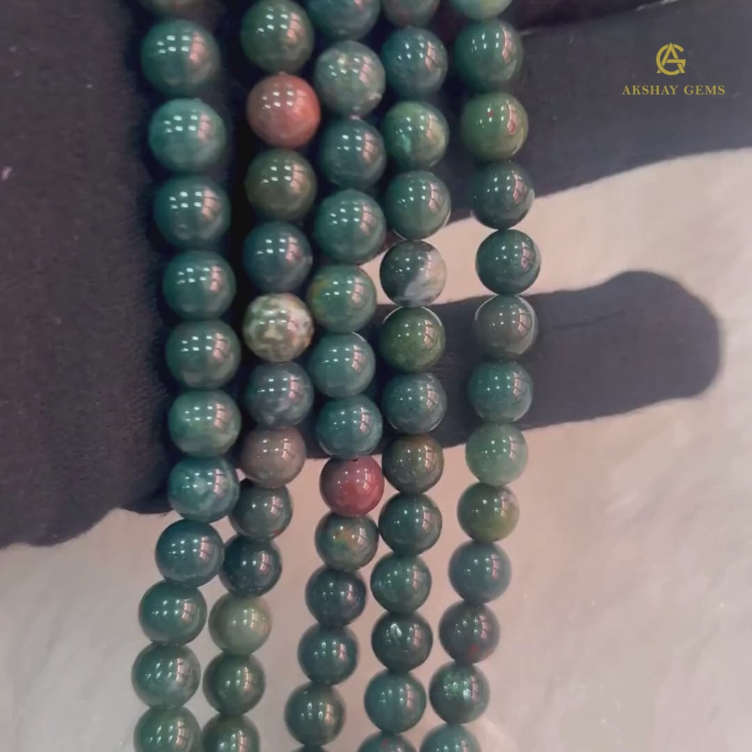 Natural Indian Bloodstone - Unique String for Healing and Energy ...